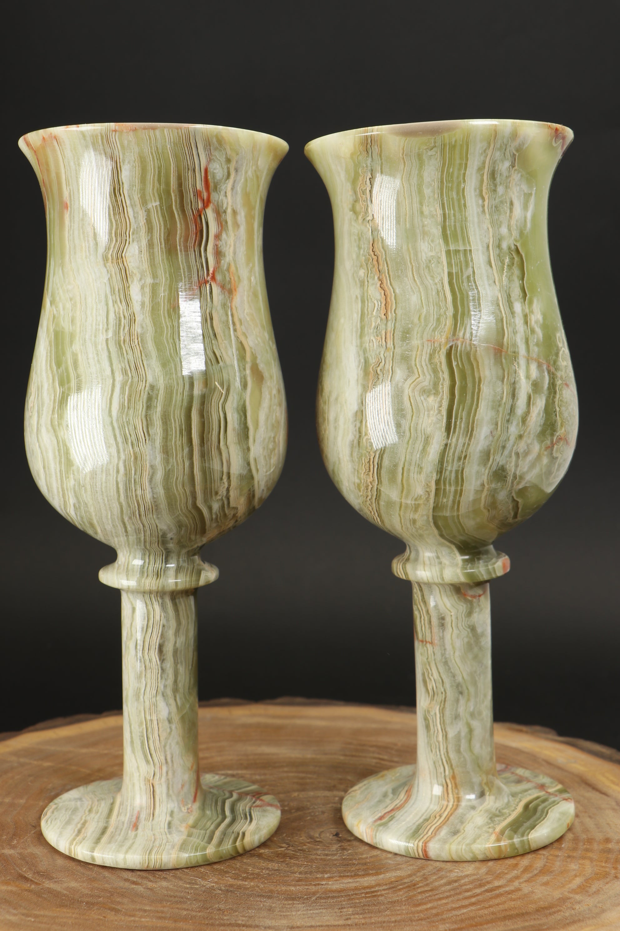8" Green Onyx Goblet Set TF1636 – Little Lemuria