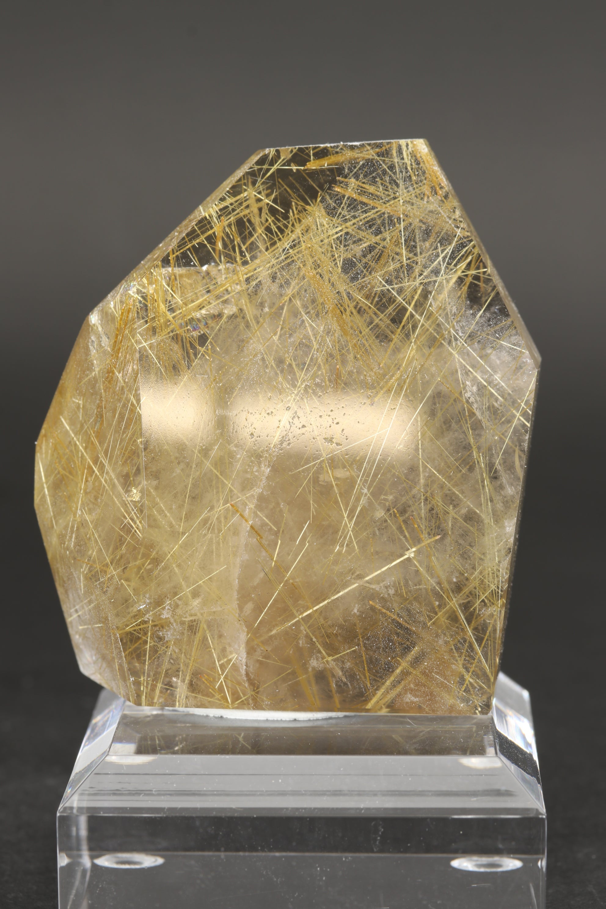 Polished Gold Rutile in Quartz Freeform DS2582 – Little Lemuria