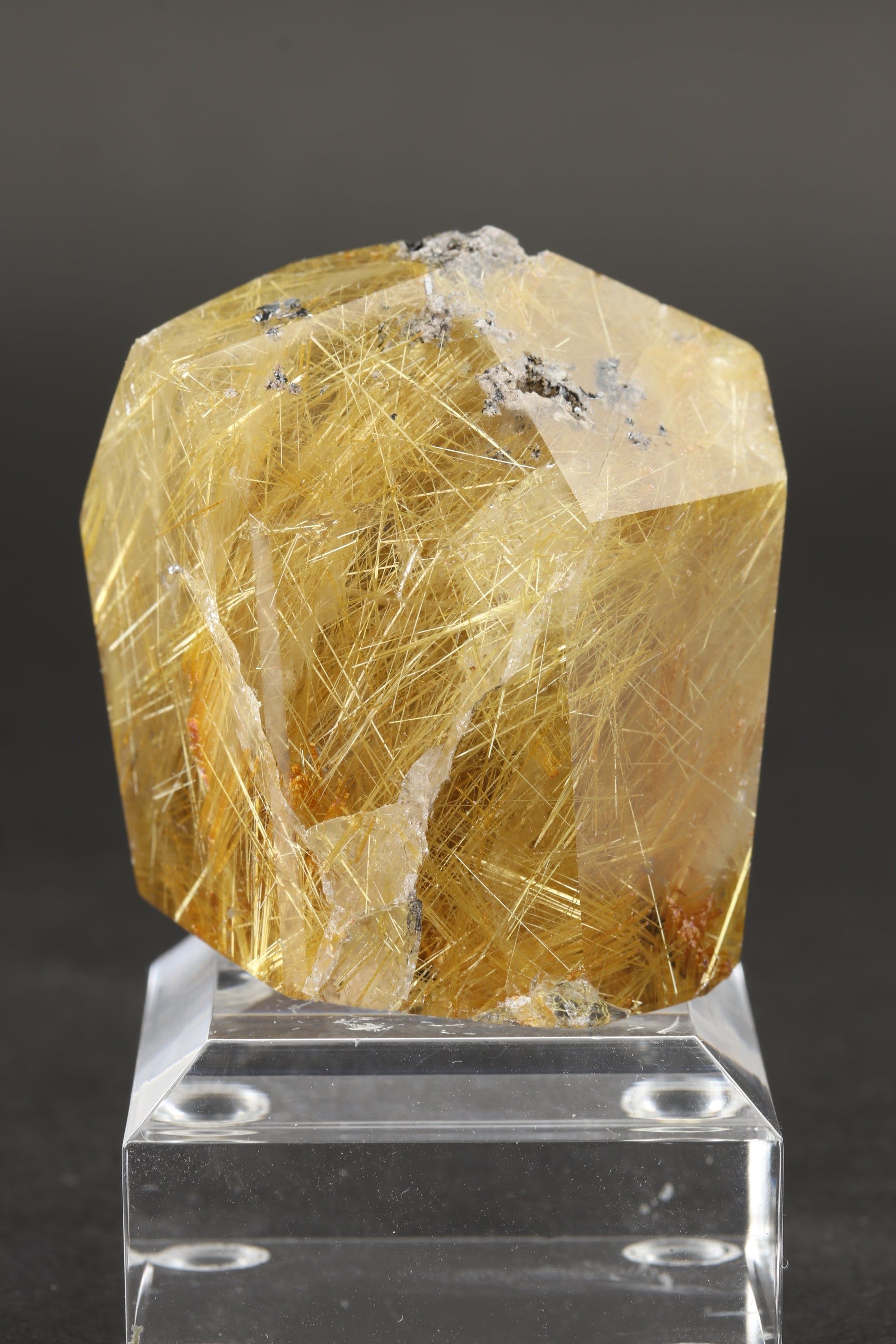 Polished Gold Rutile in Quartz Freeform TC157 – Little Lemuria