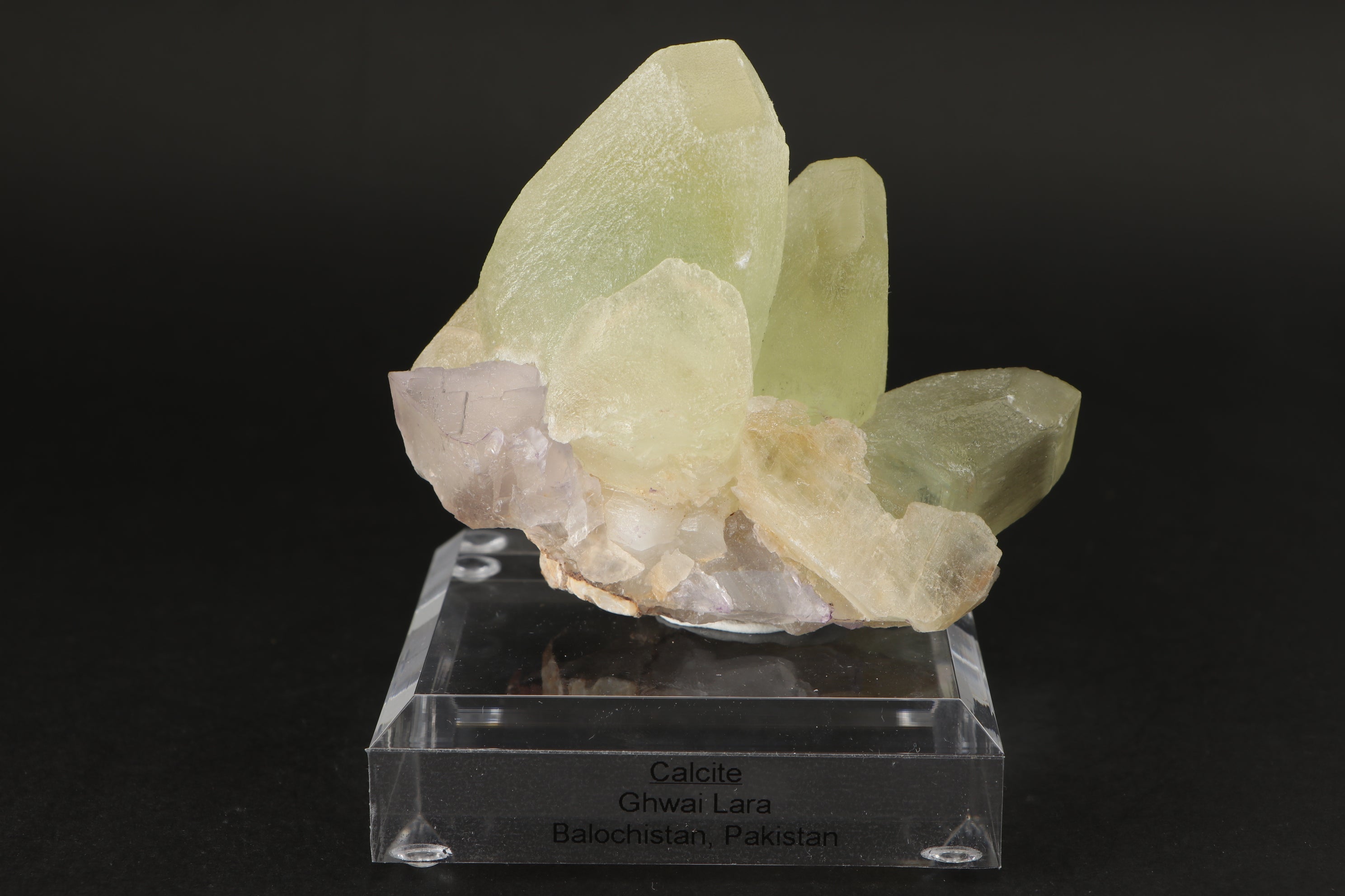 Green Calcite Specimen on Acrylic Base TF1407 – Little Lemuria