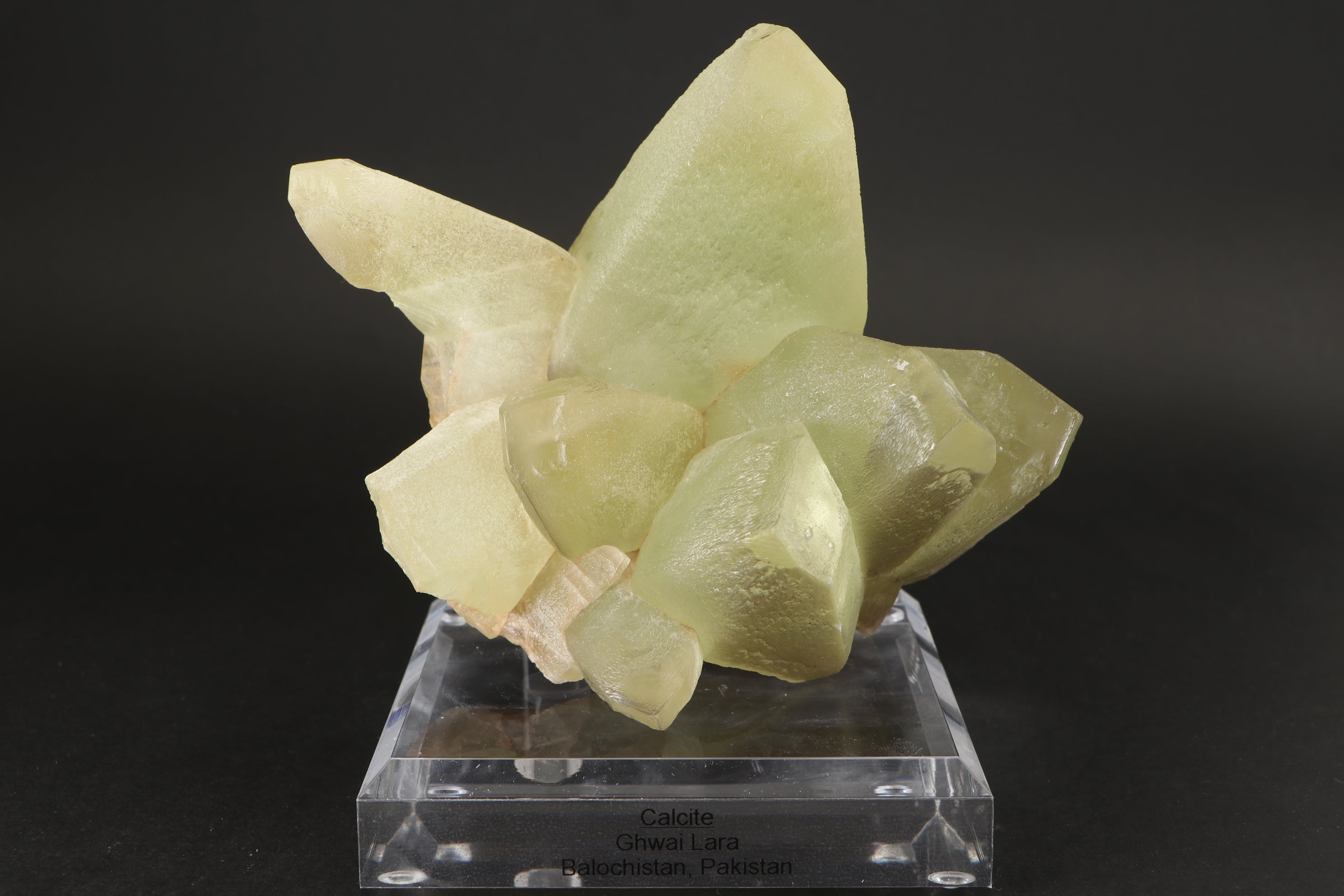 Green Calcite Specimen on Acrylic Base TF1408 – Little Lemuria