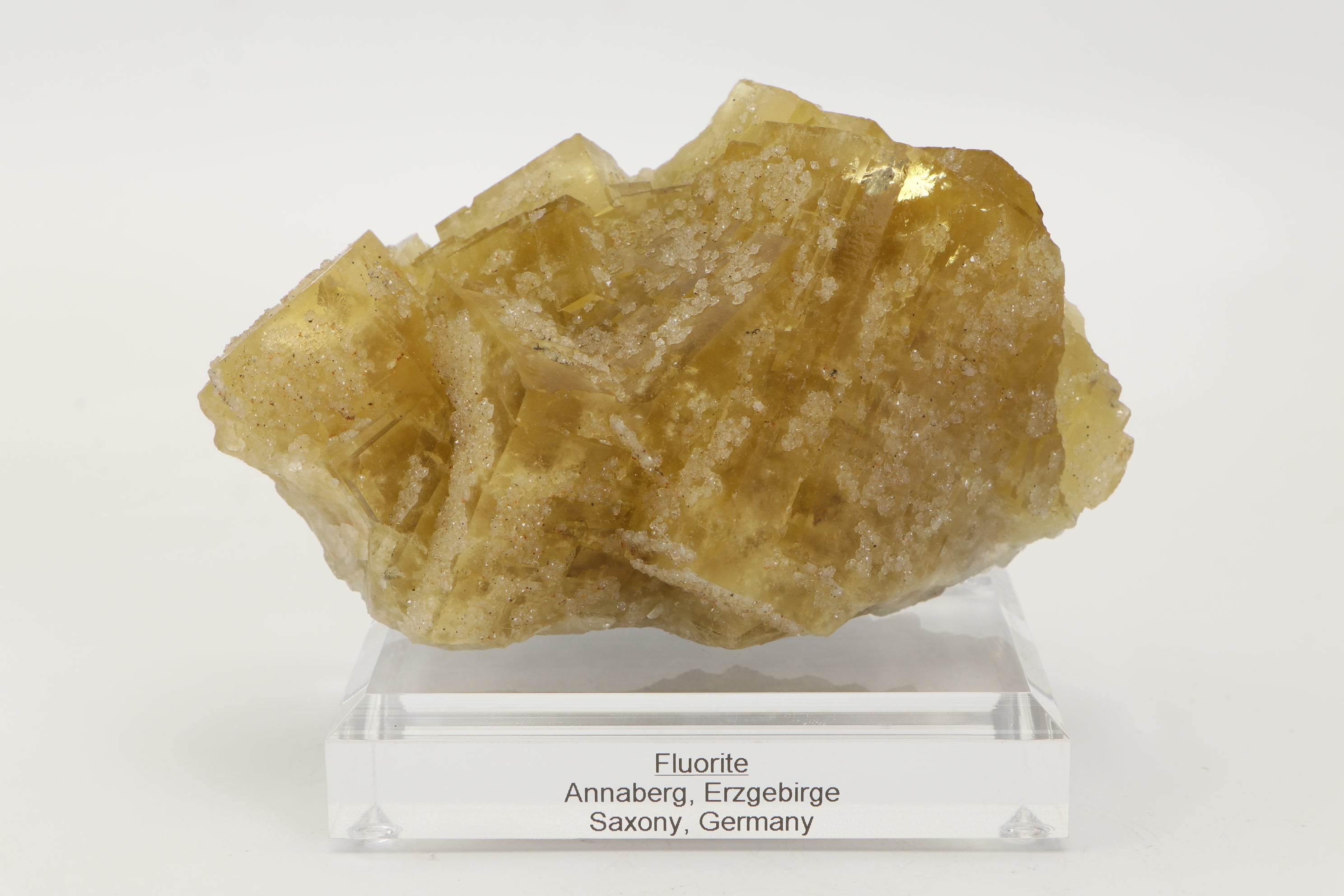 German Yellow Fluorite Specimen on Acrylic Base TF1687 – Little Lemuria